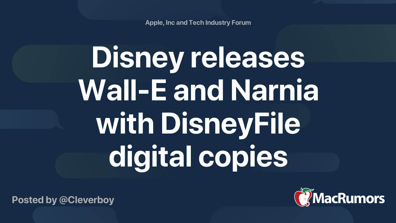 Disney releases Wall-E and Narnia with DisneyFile digital copies ...