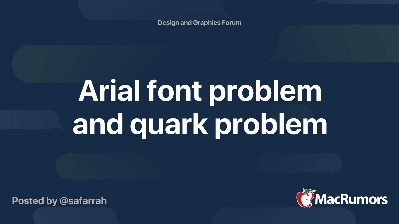 Arial font problem and quark problem | MacRumors Forums