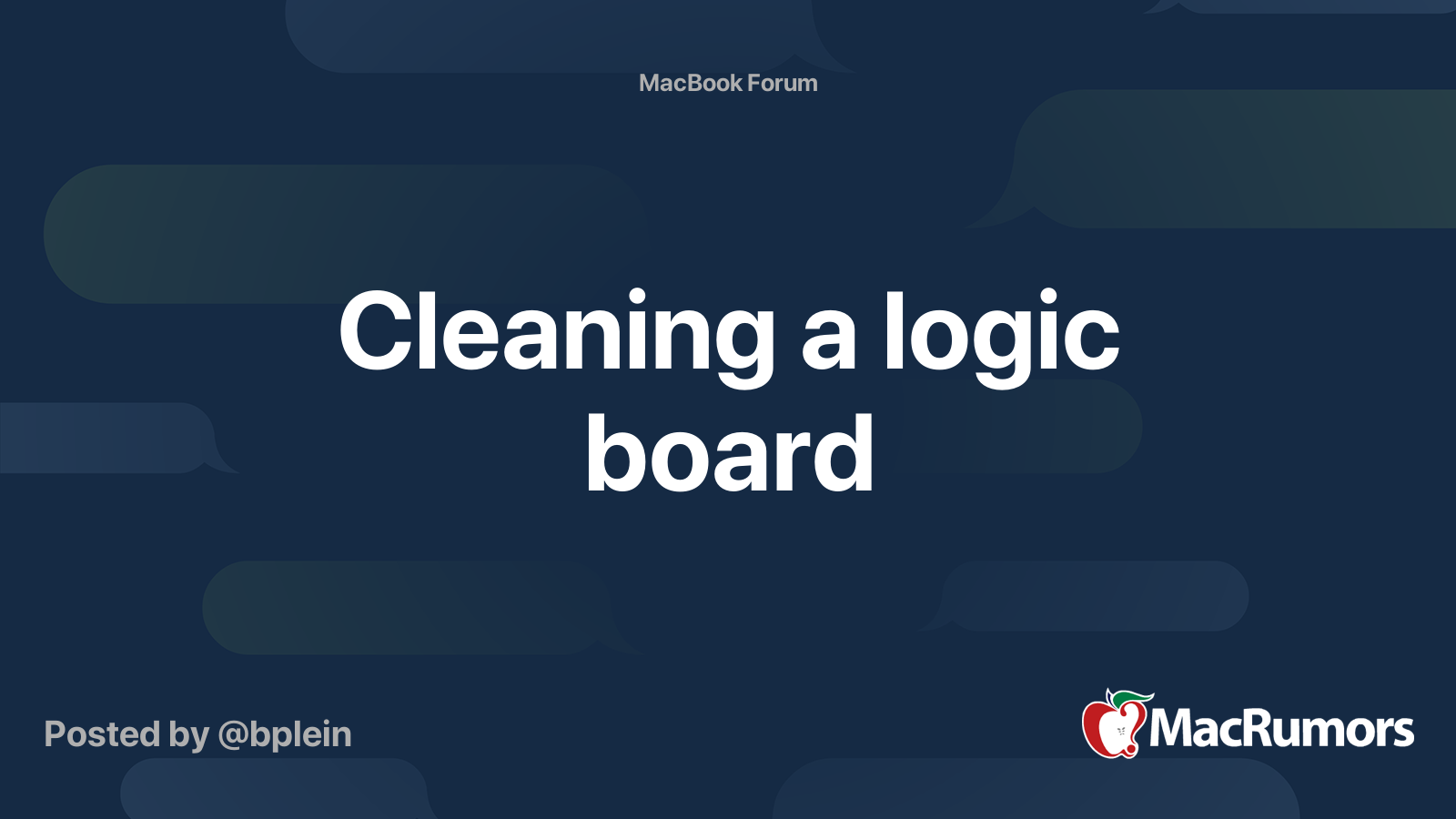 Cleaning a logic board | MacRumors Forums
