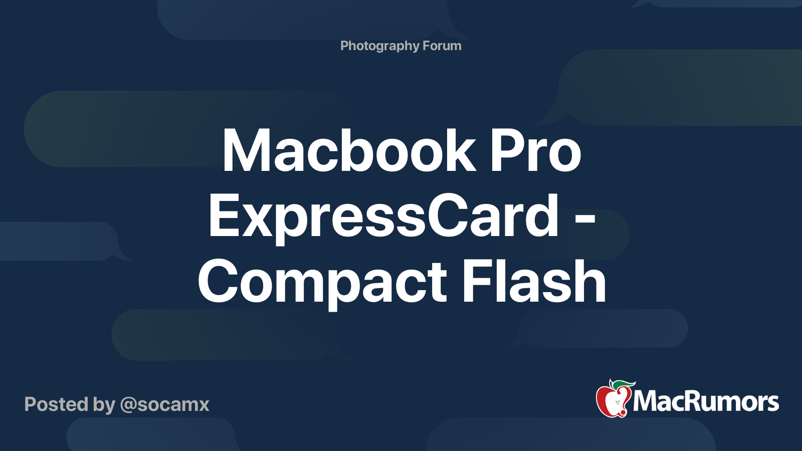 Macbook Pro ExpressCard - Compact Flash | MacRumors Forums