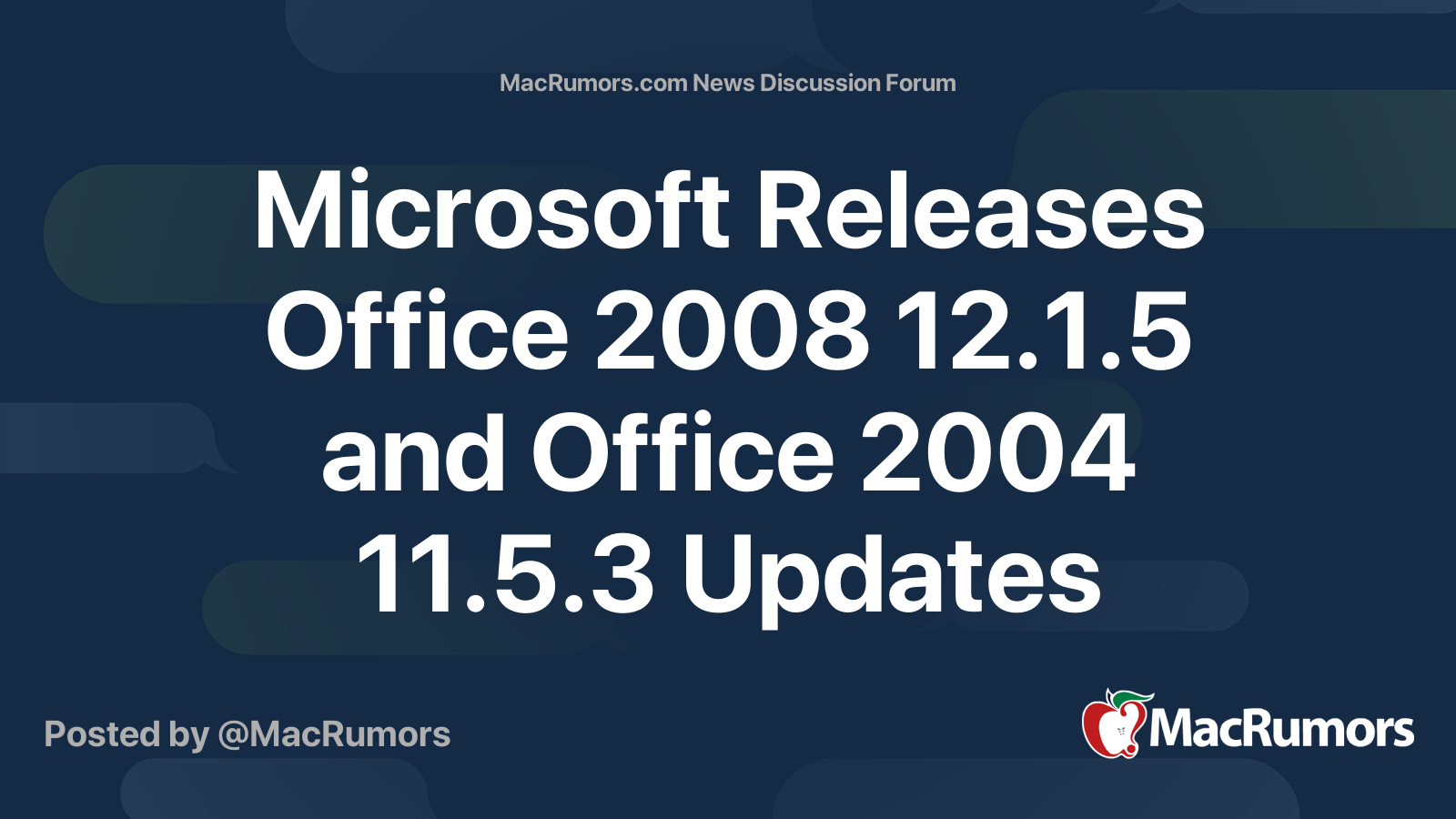 Microsoft Releases Office 2008 12.1.5 and Office 2004 11.5.3 Updates ...
