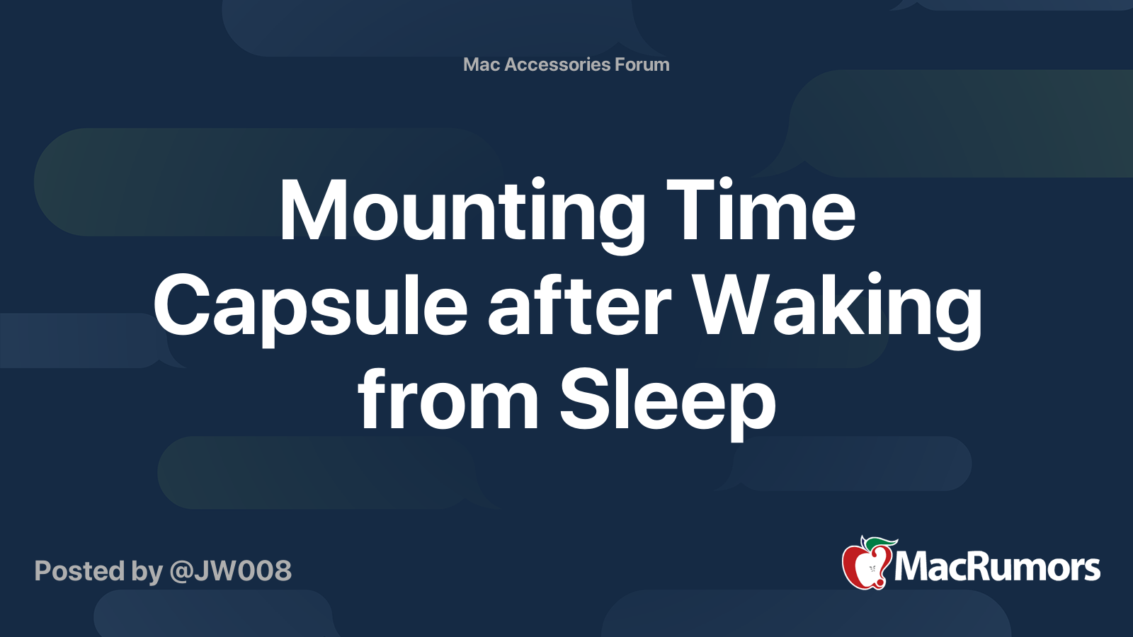 Mounting Time Capsule after Waking from Sleep | MacRumors Forums