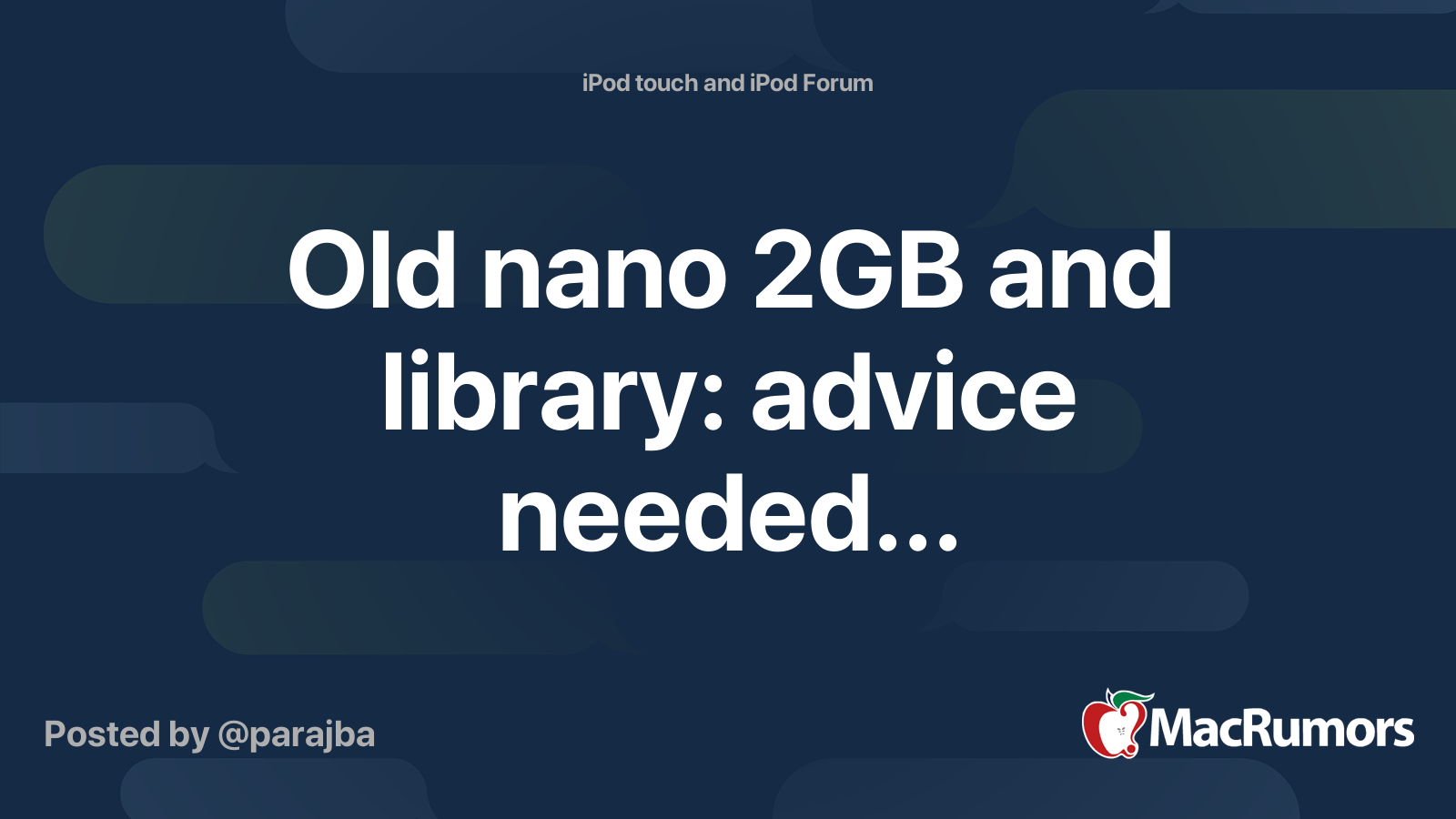 Old nano 2GB and library: advice needed... | MacRumors Forums