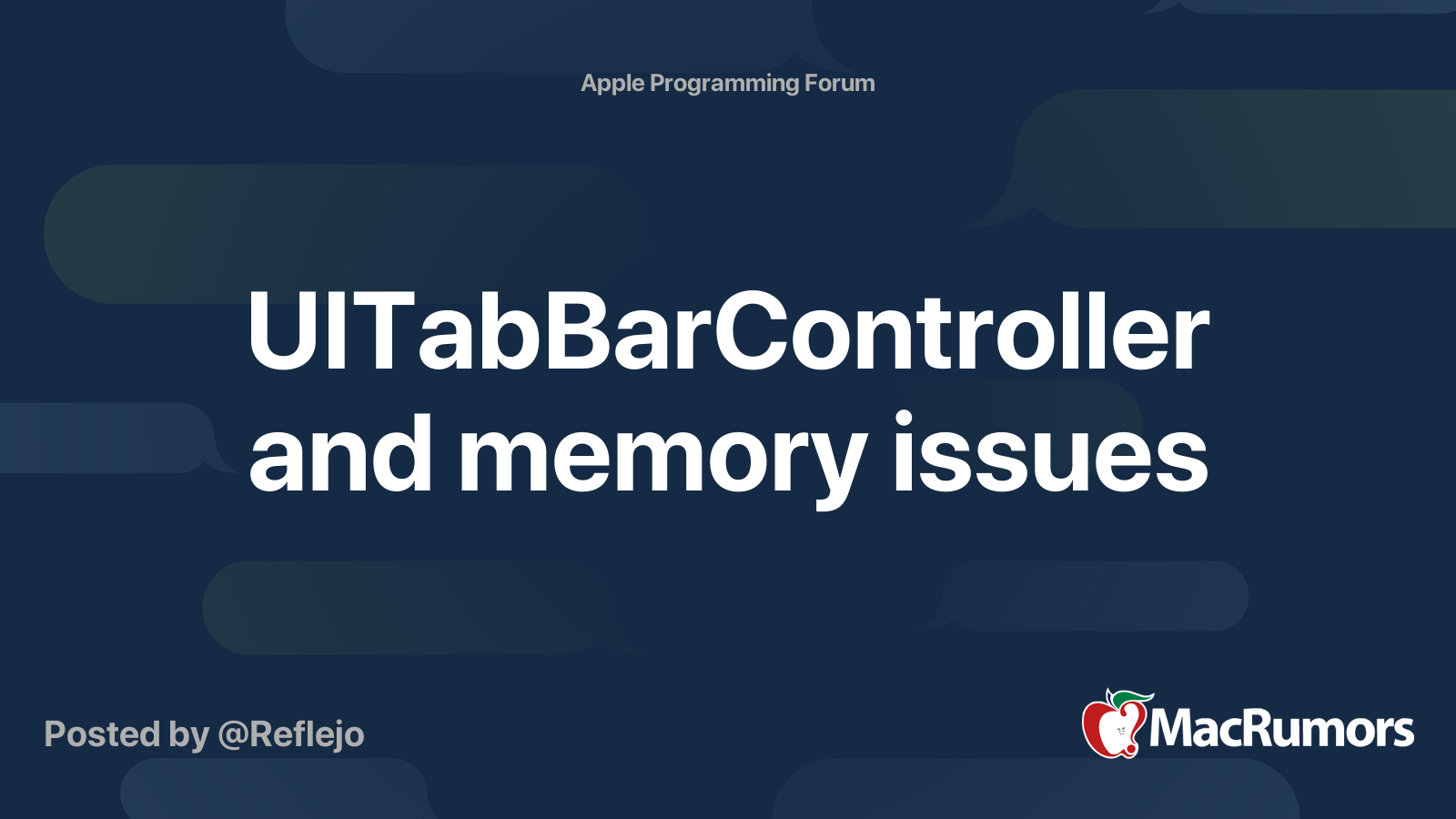 UITabBarController and memory issues | MacRumors Forums