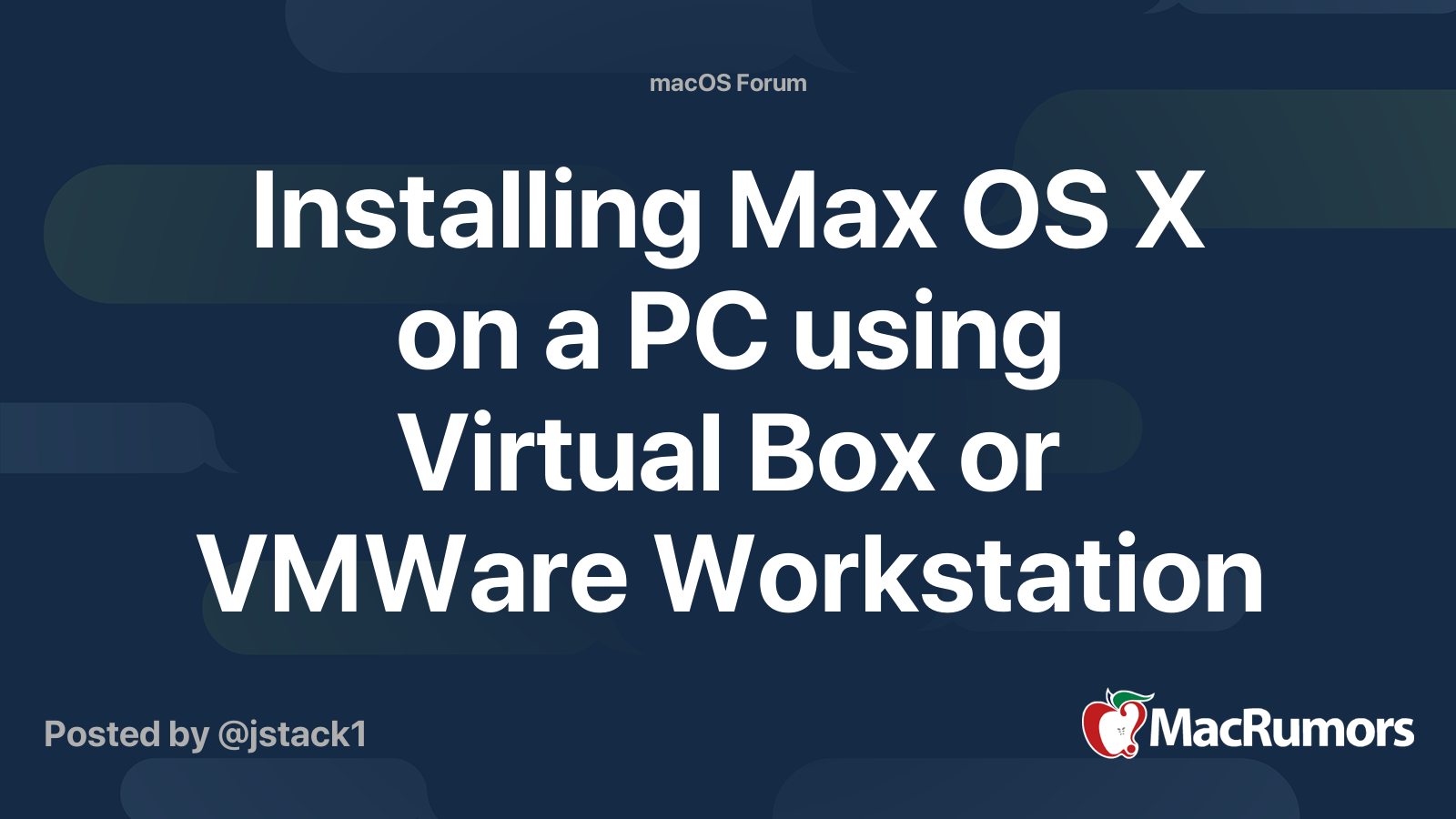 Installing Max OS X on a PC using Virtual Box or VMWare Workstation ...