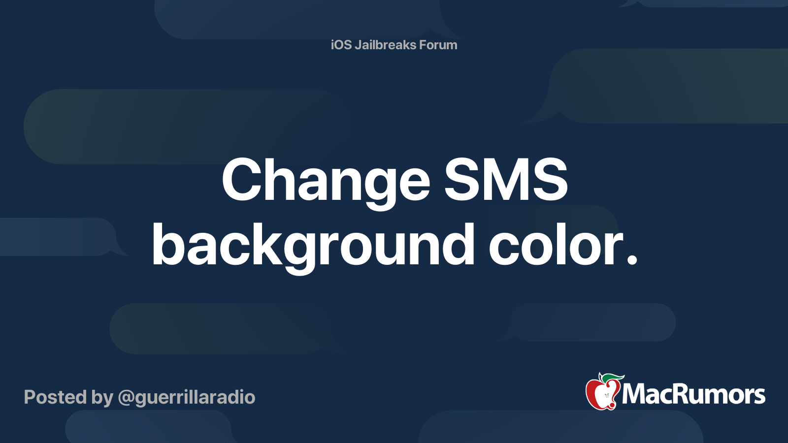 Change SMS background color. | MacRumors Forums