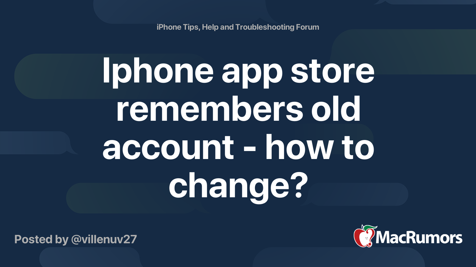 Iphone app store remembers old account - how to change? | MacRumors Forums