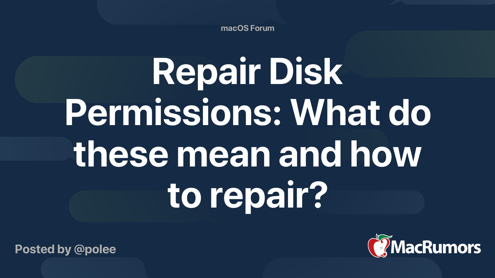 Repair Disk Permissions: What do these mean and how to repair ...