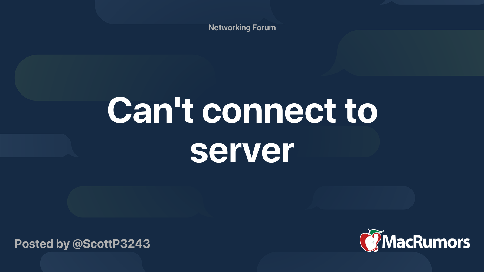 Can't connect to server | MacRumors Forums