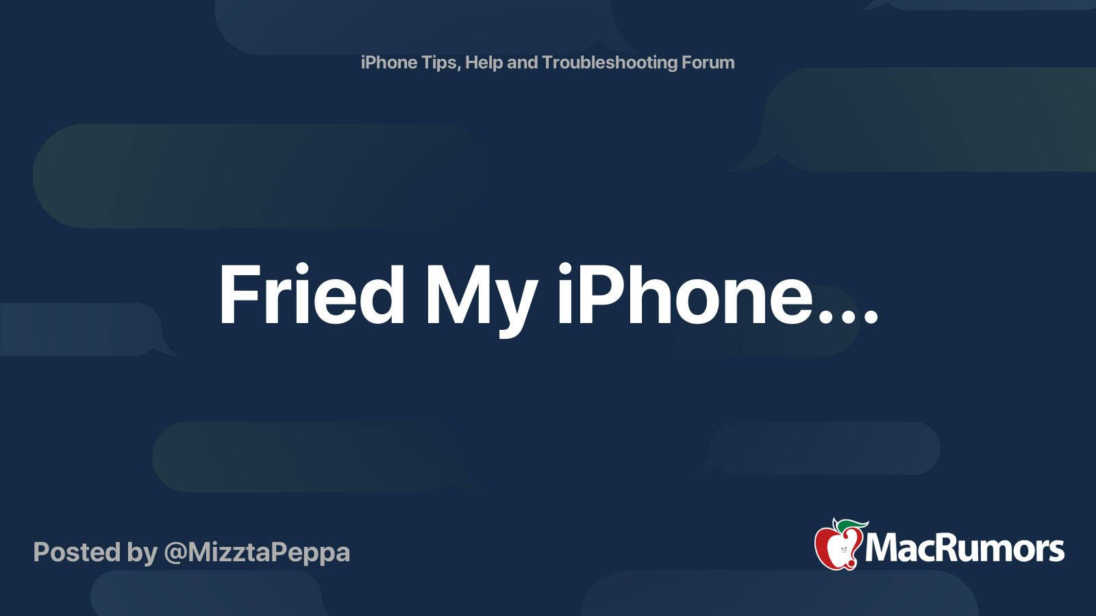 Fried My iPhone... | MacRumors Forums