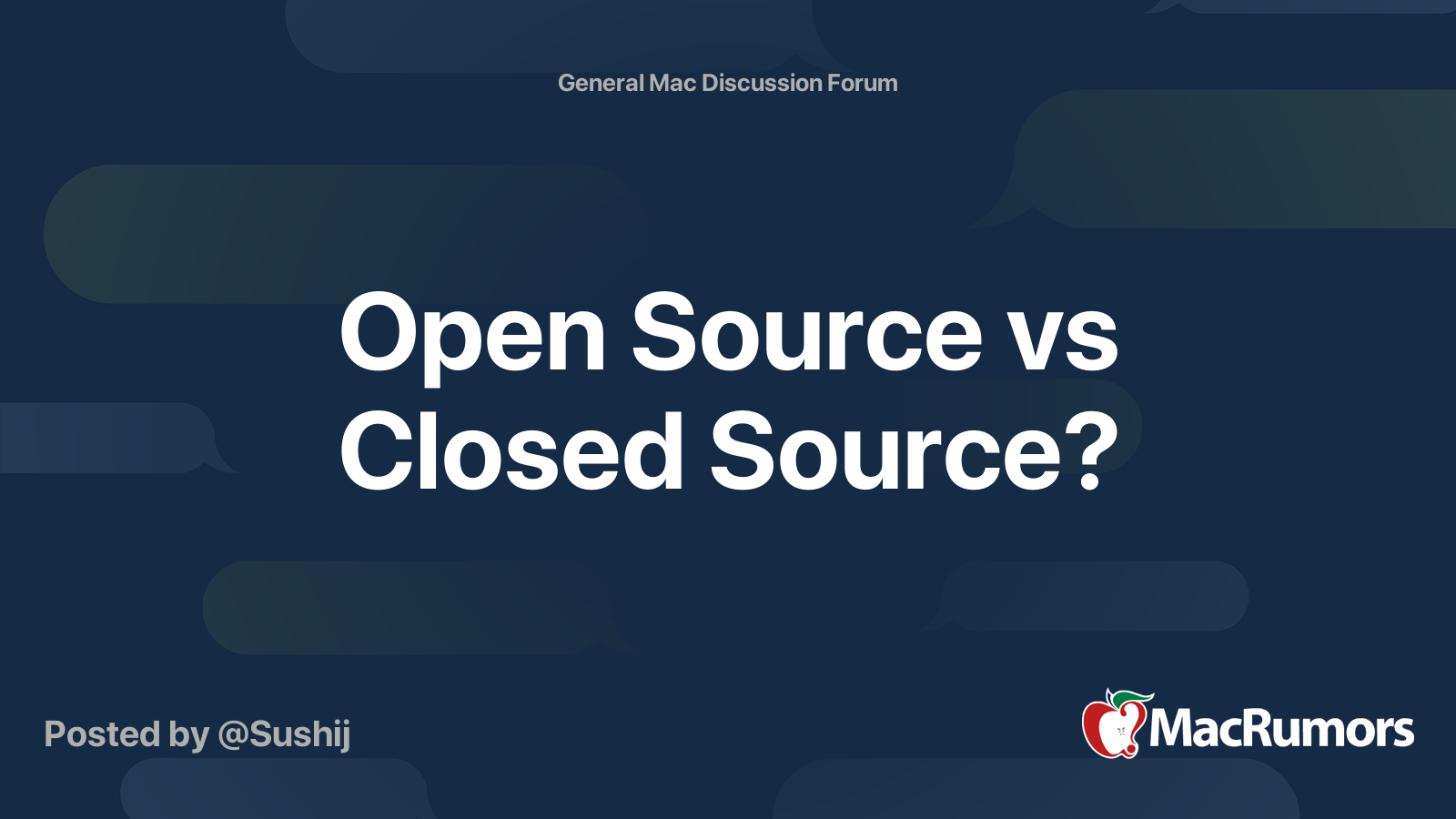 Open Source vs Closed Source? | MacRumors Forums