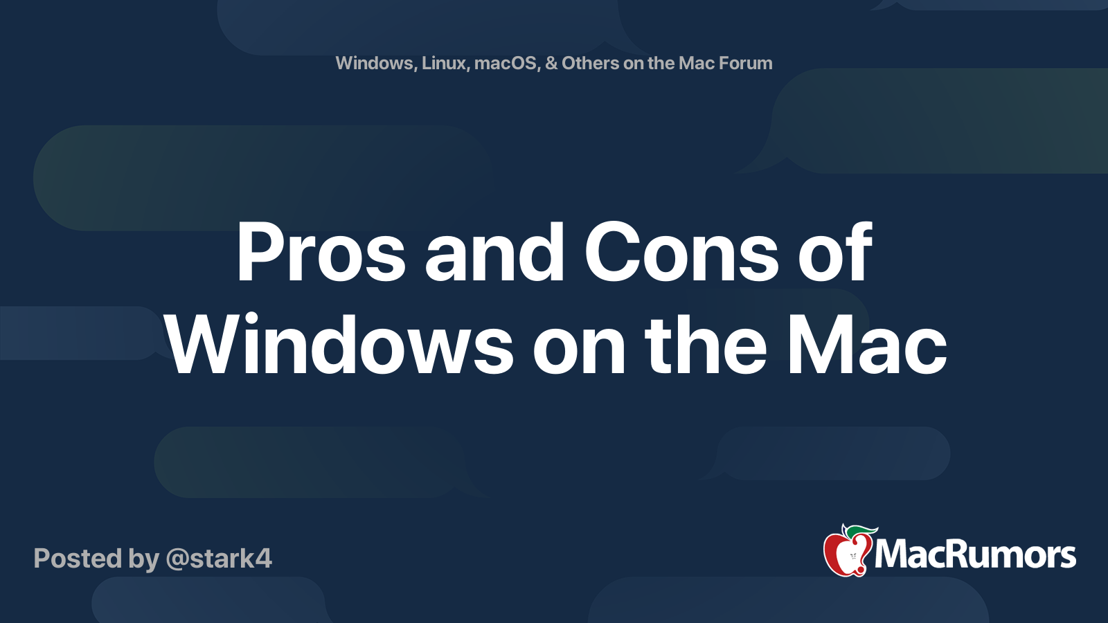 Pros and Cons of Windows on the Mac | MacRumors Forums