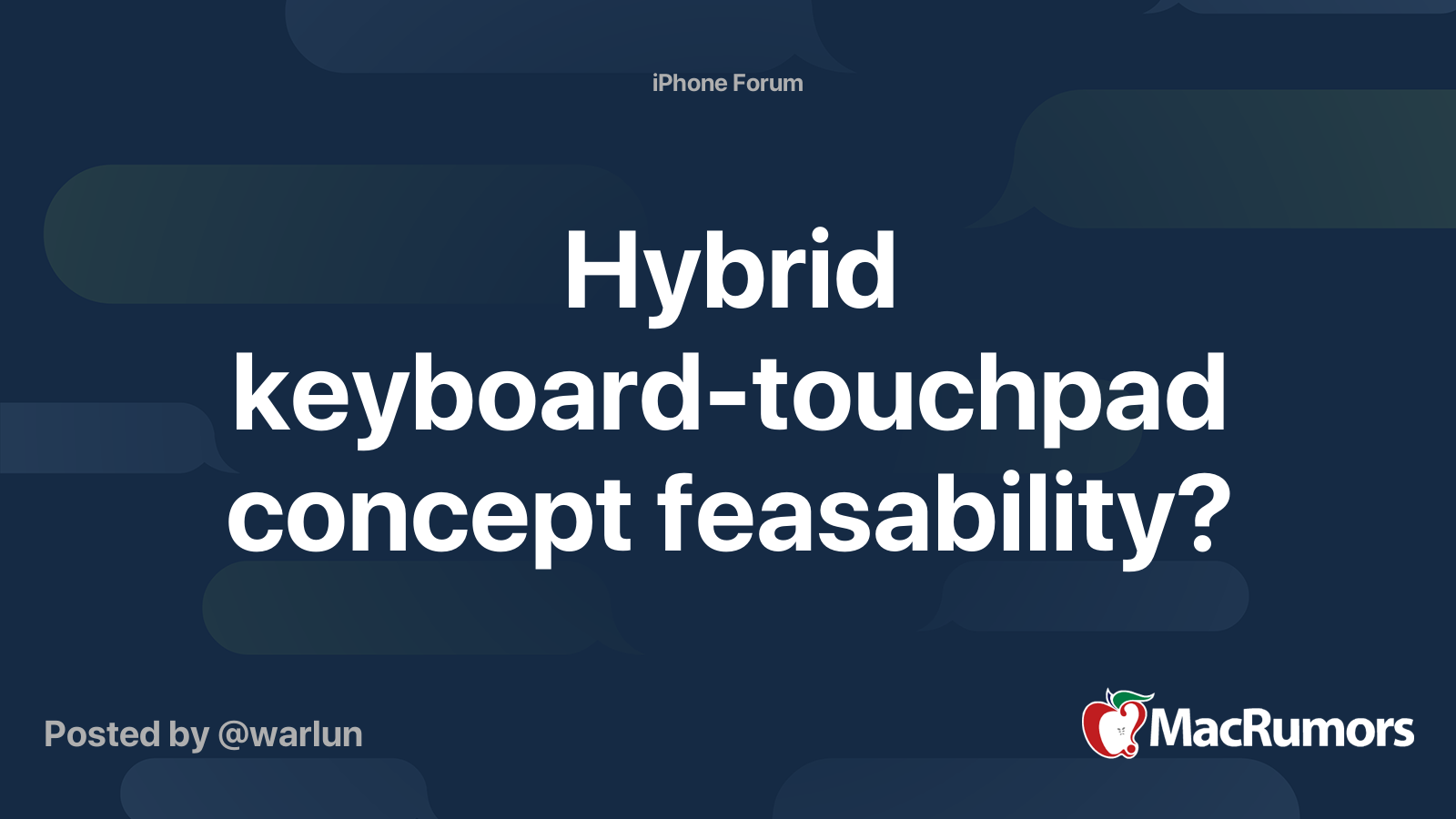 Hybrid keyboard-touchpad concept feasability? | MacRumors Forums
