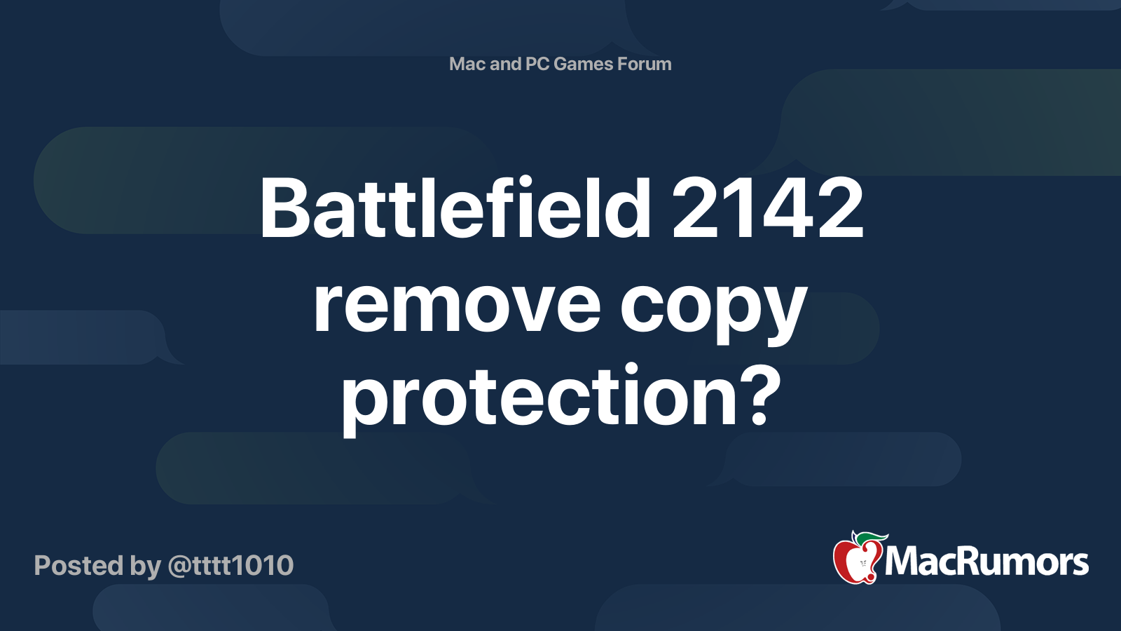 Battlefield 2142 remove copy protection? | MacRumors Forums