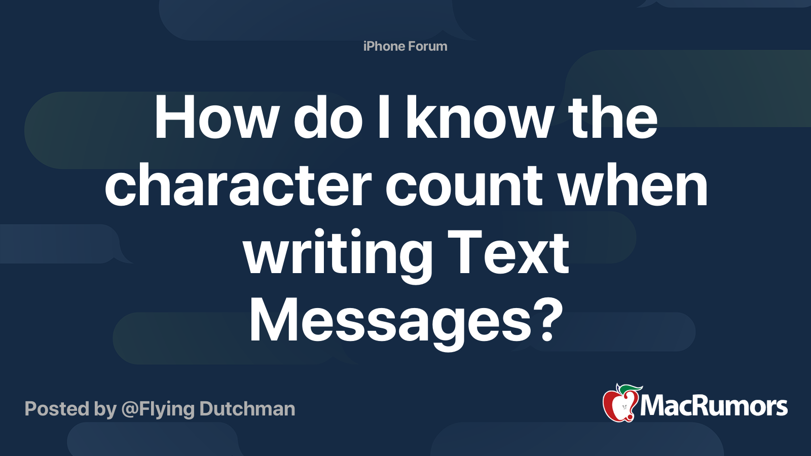 How do I know the character count when writing Text Messages ...