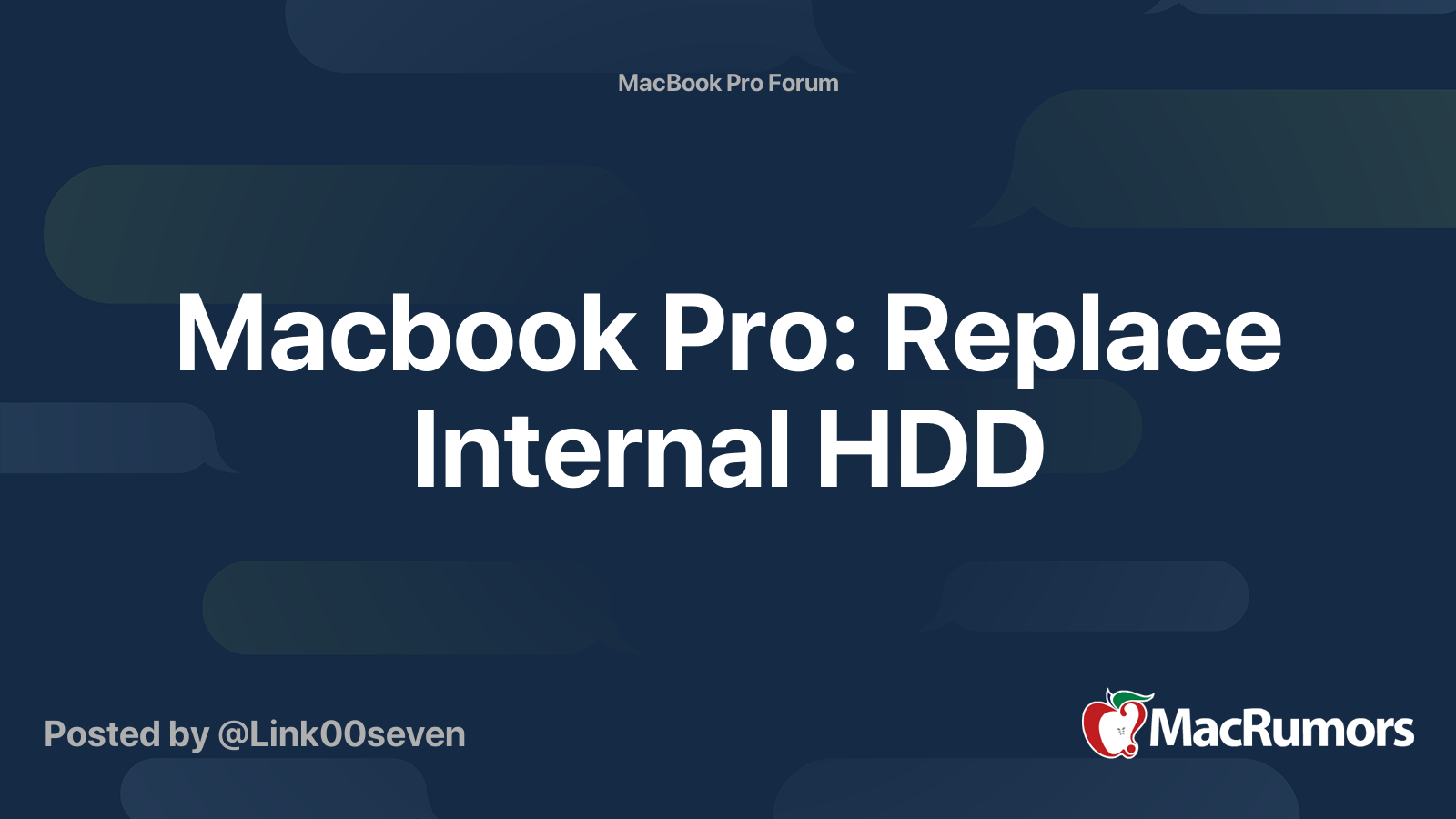 Macbook Pro: Replace Internal HDD | MacRumors Forums