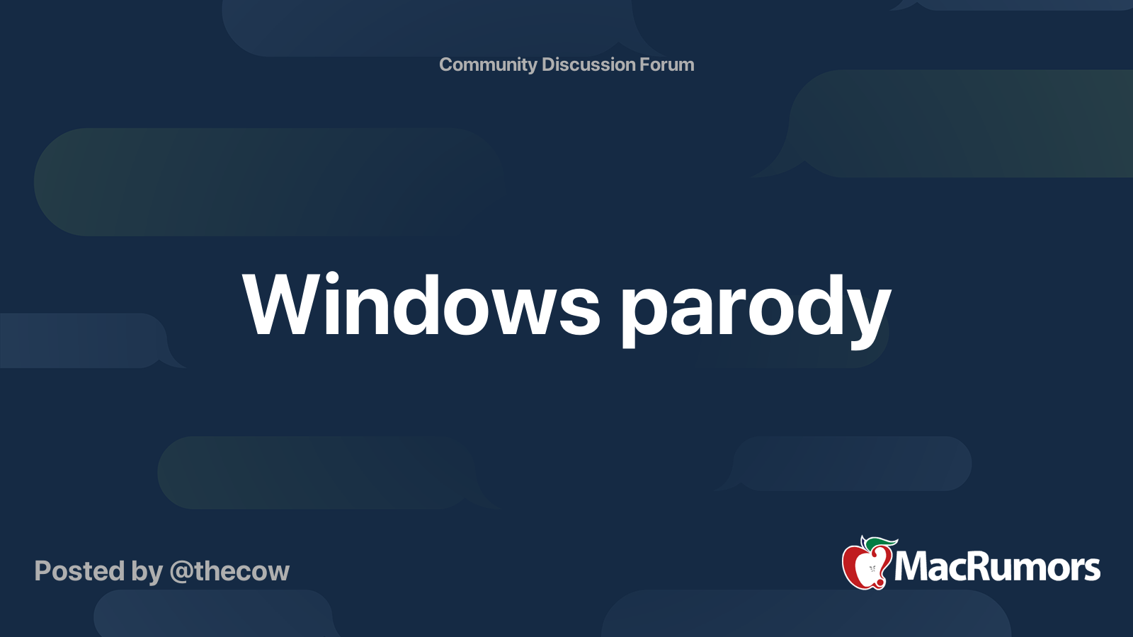 Windows parody | MacRumors Forums