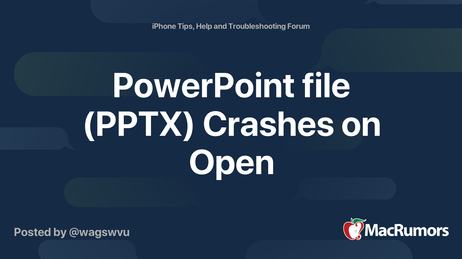 Powerpoint File Pptx Crashes On Open Macrumors Forums