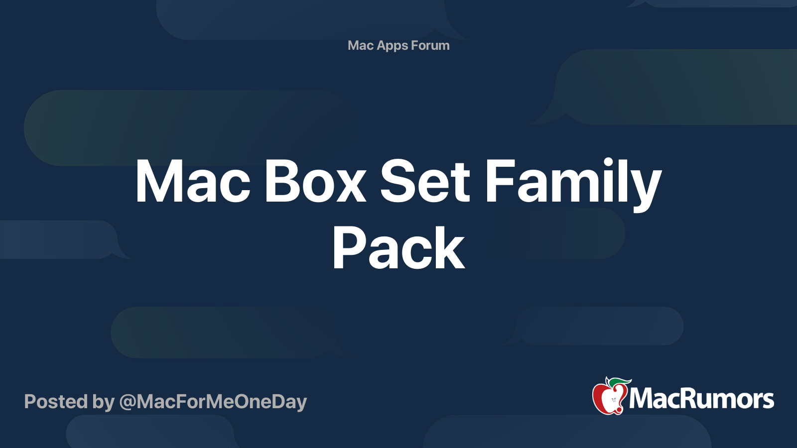 Mac Box Set Family Pack | MacRumors Forums
