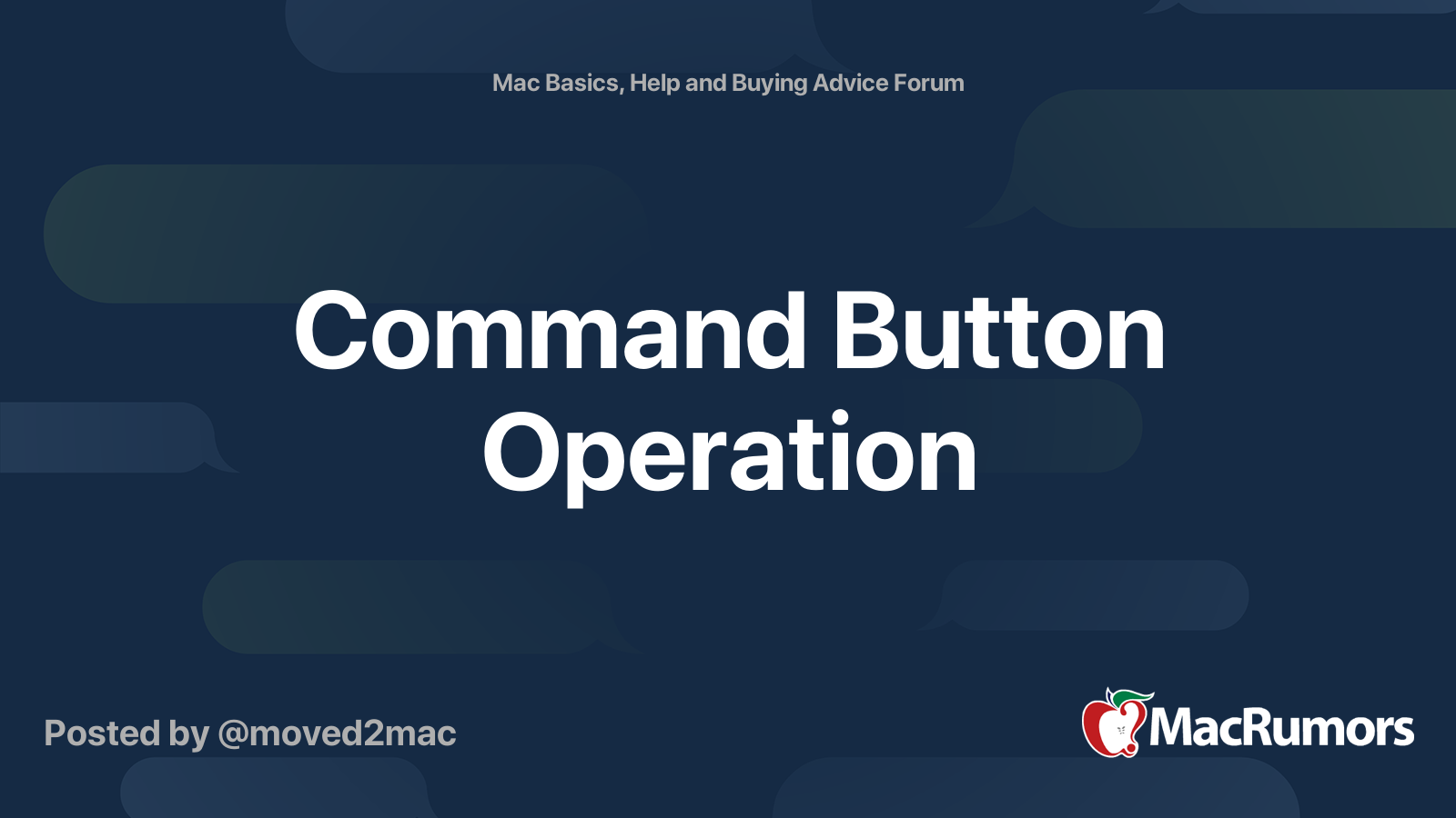 Command Button Operation | MacRumors Forums