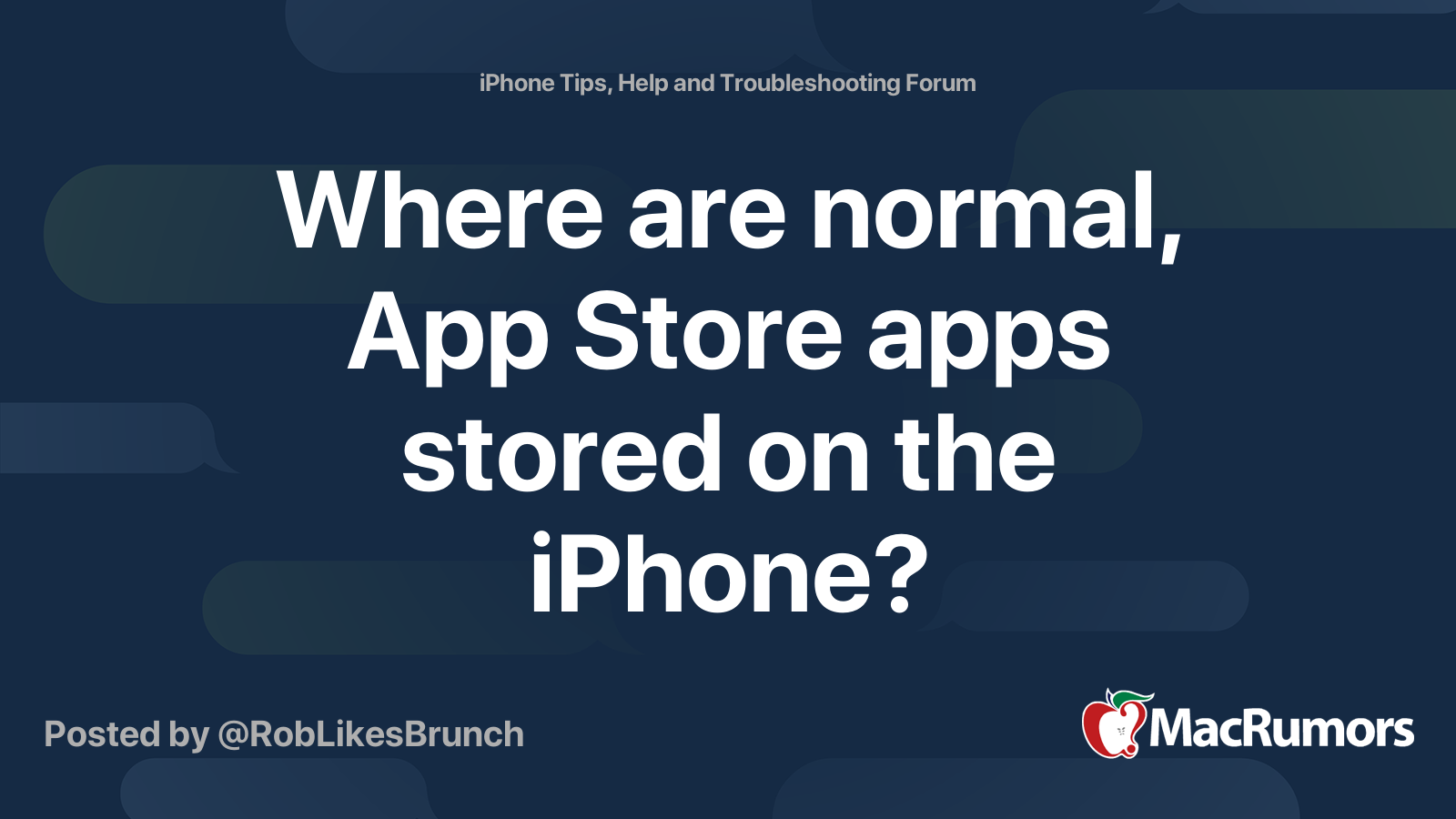 Where are normal, App Store apps stored on the iPhone? | MacRumors Forums