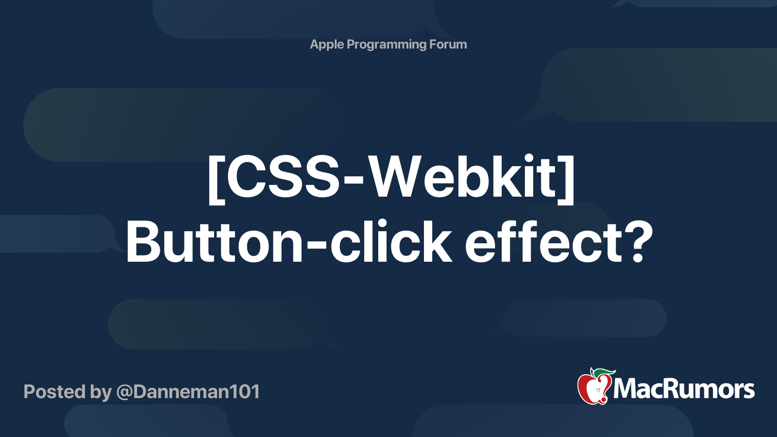 Css Webkit Button Click Effect Macrumors Forums