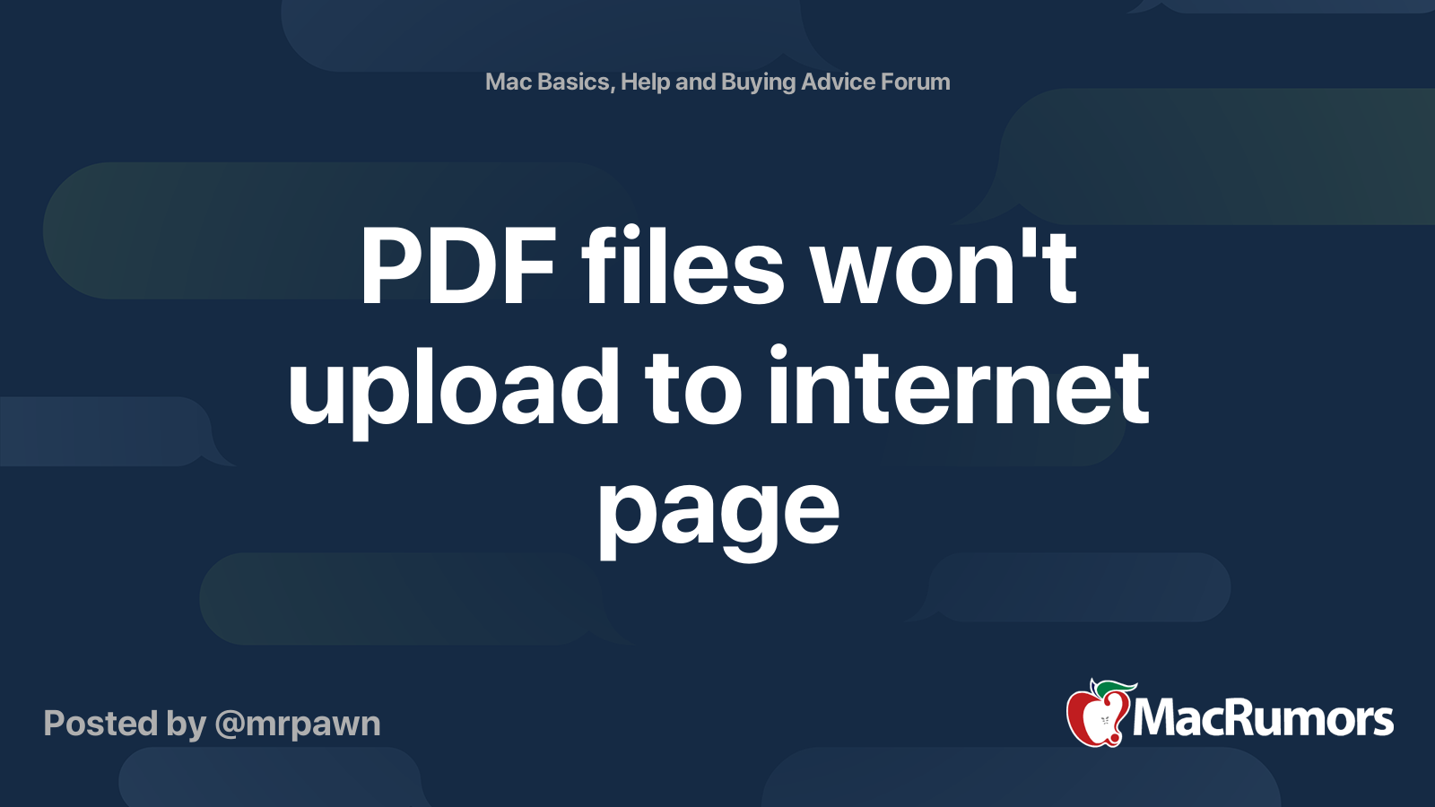 PDF files won't upload to internet page | MacRumors Forums
