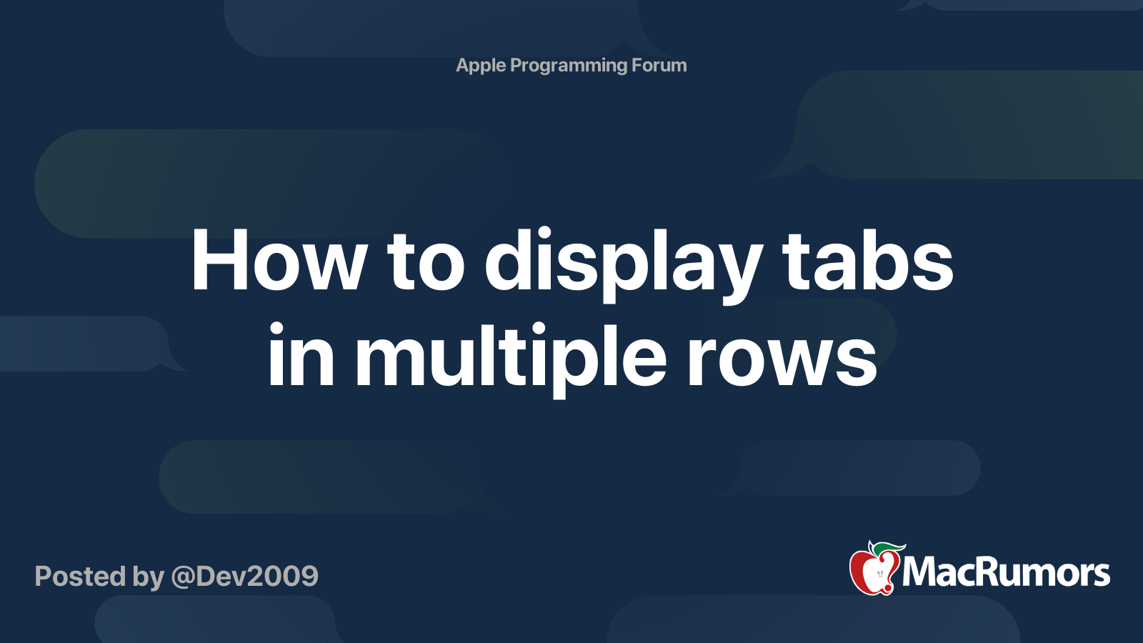 How to display tabs in multiple rows | MacRumors Forums