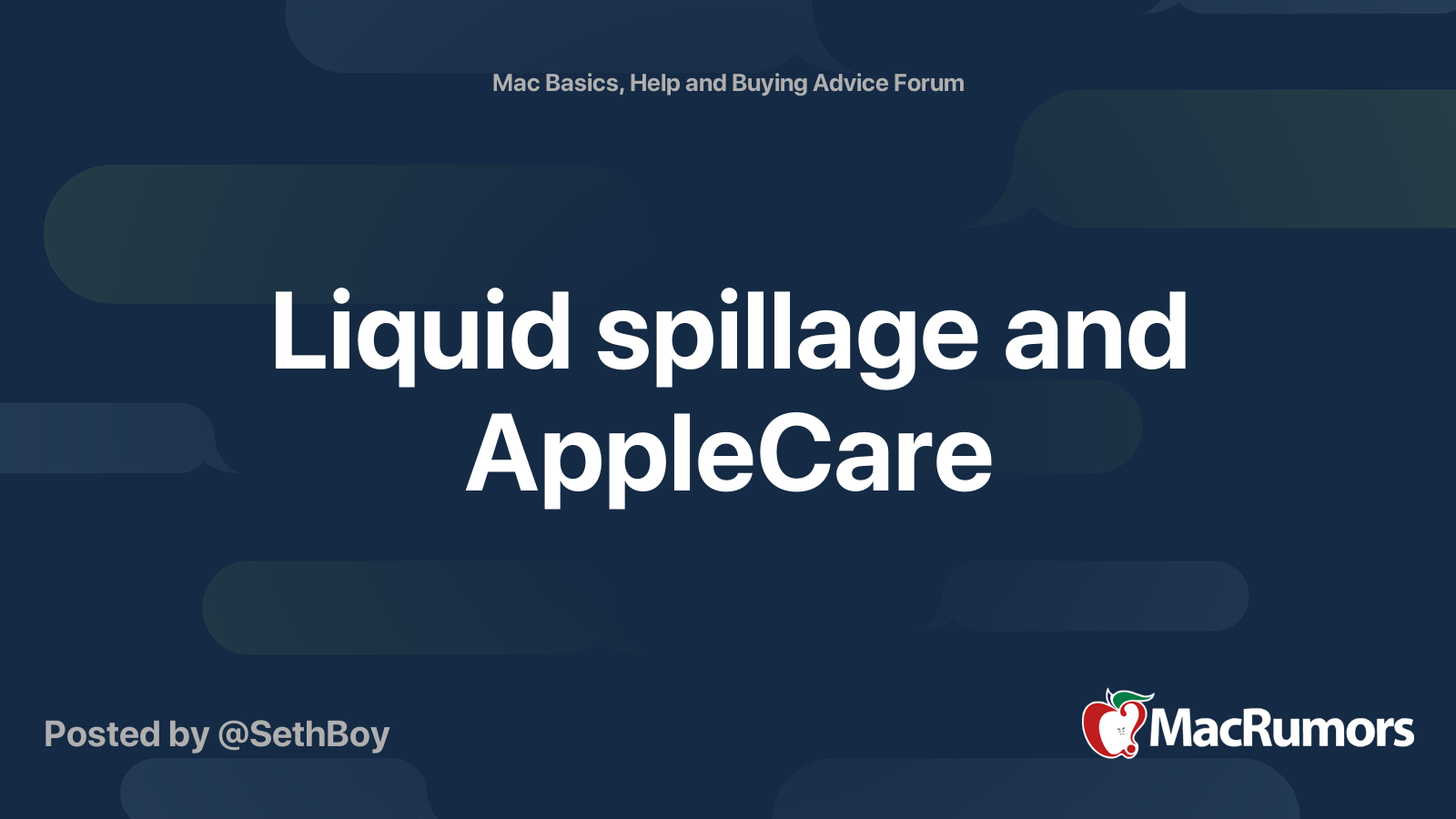 Liquid spillage and AppleCare | MacRumors Forums