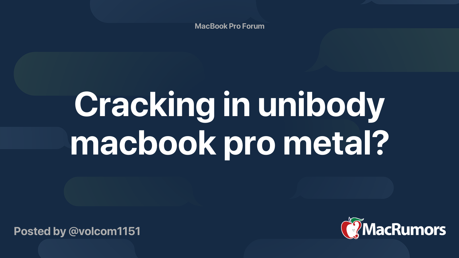 Cracking in unibody macbook pro metal? | MacRumors Forums