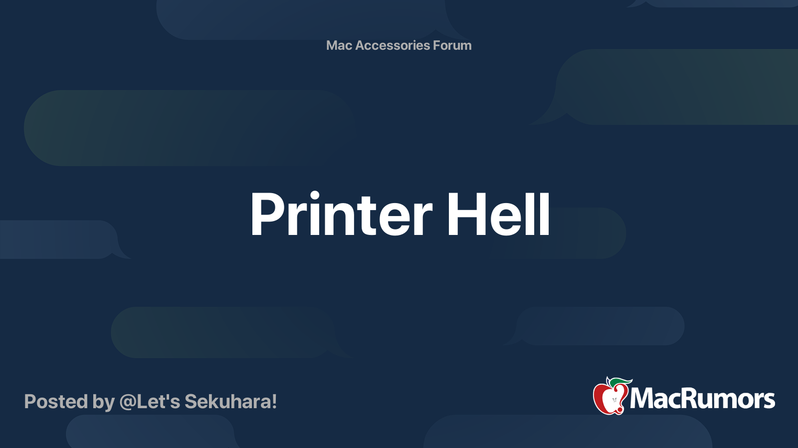 Printer Hell | MacRumors Forums