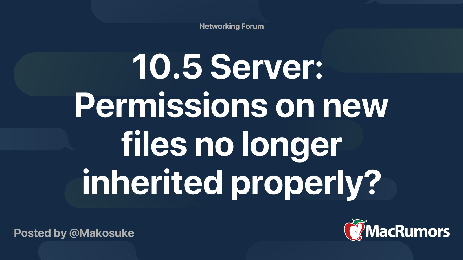 105 Server Permissions On New Files No Longer Inherited Properly Macrumors Forums