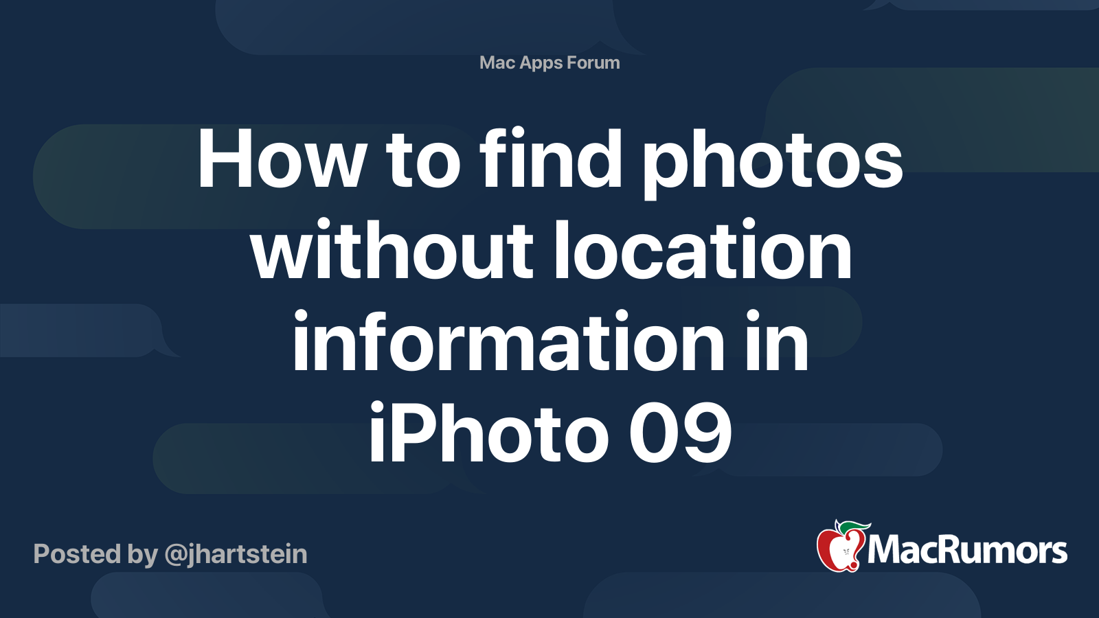 How to find photos without location information in iPhoto 09 ...