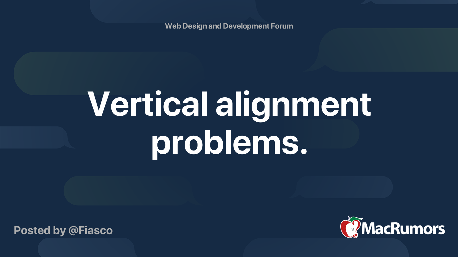 Vertical alignment problems. | MacRumors Forums