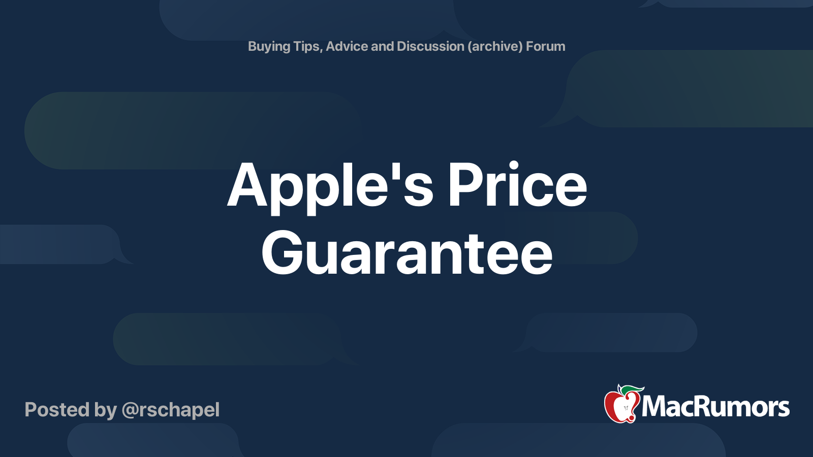 Apple's Price Guarantee | MacRumors Forums