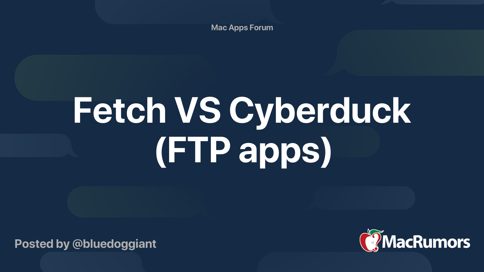 Fetch VS Cyberduck (FTP apps) | MacRumors Forums