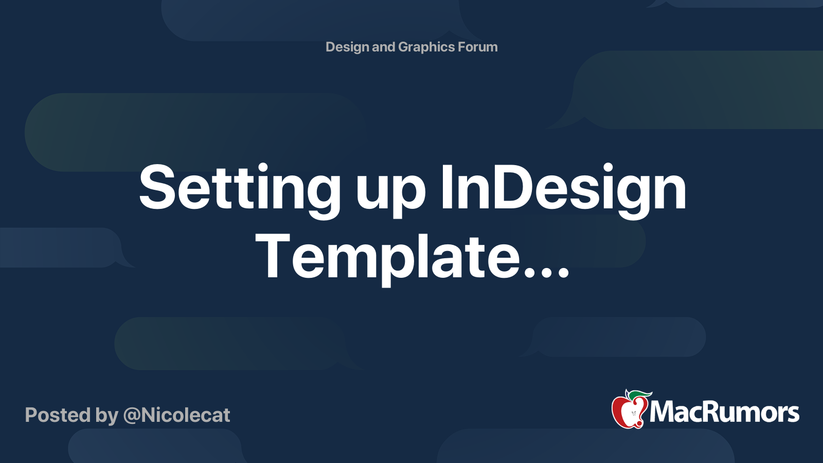 Setting up InDesign Template... | MacRumors Forums