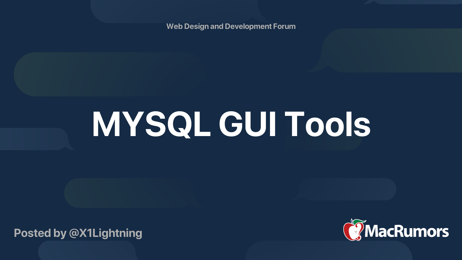 MYSQL GUI Tools | MacRumors Forums