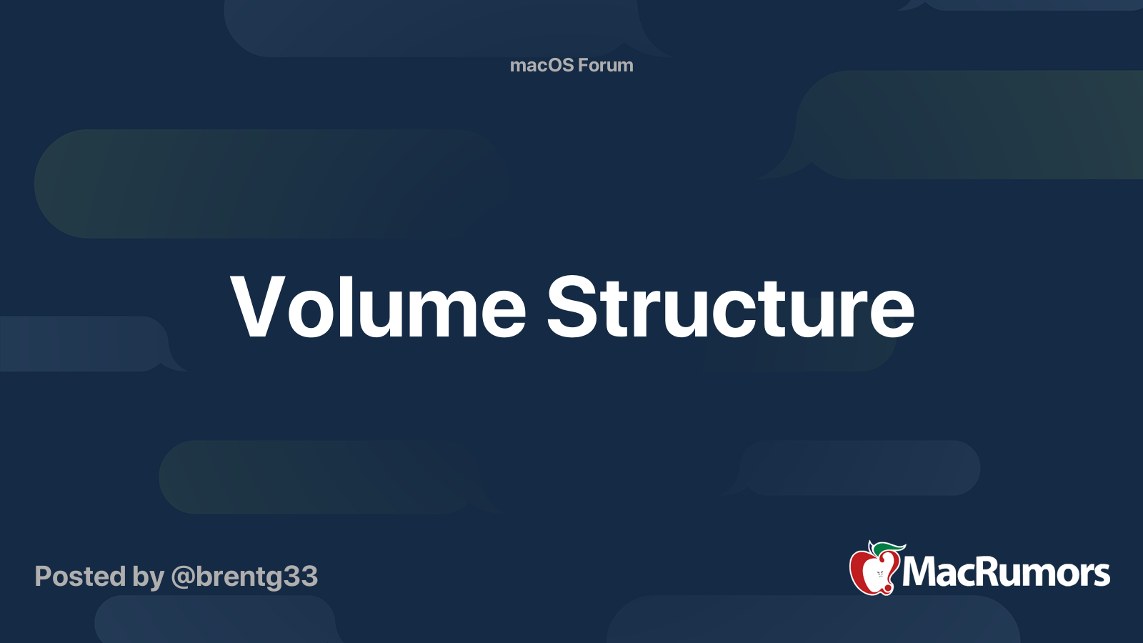 Volume Structure | MacRumors Forums
