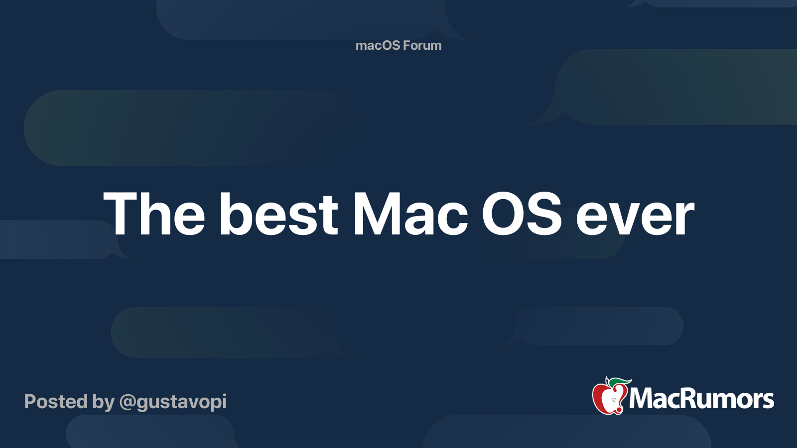 The best Mac OS ever | MacRumors Forums