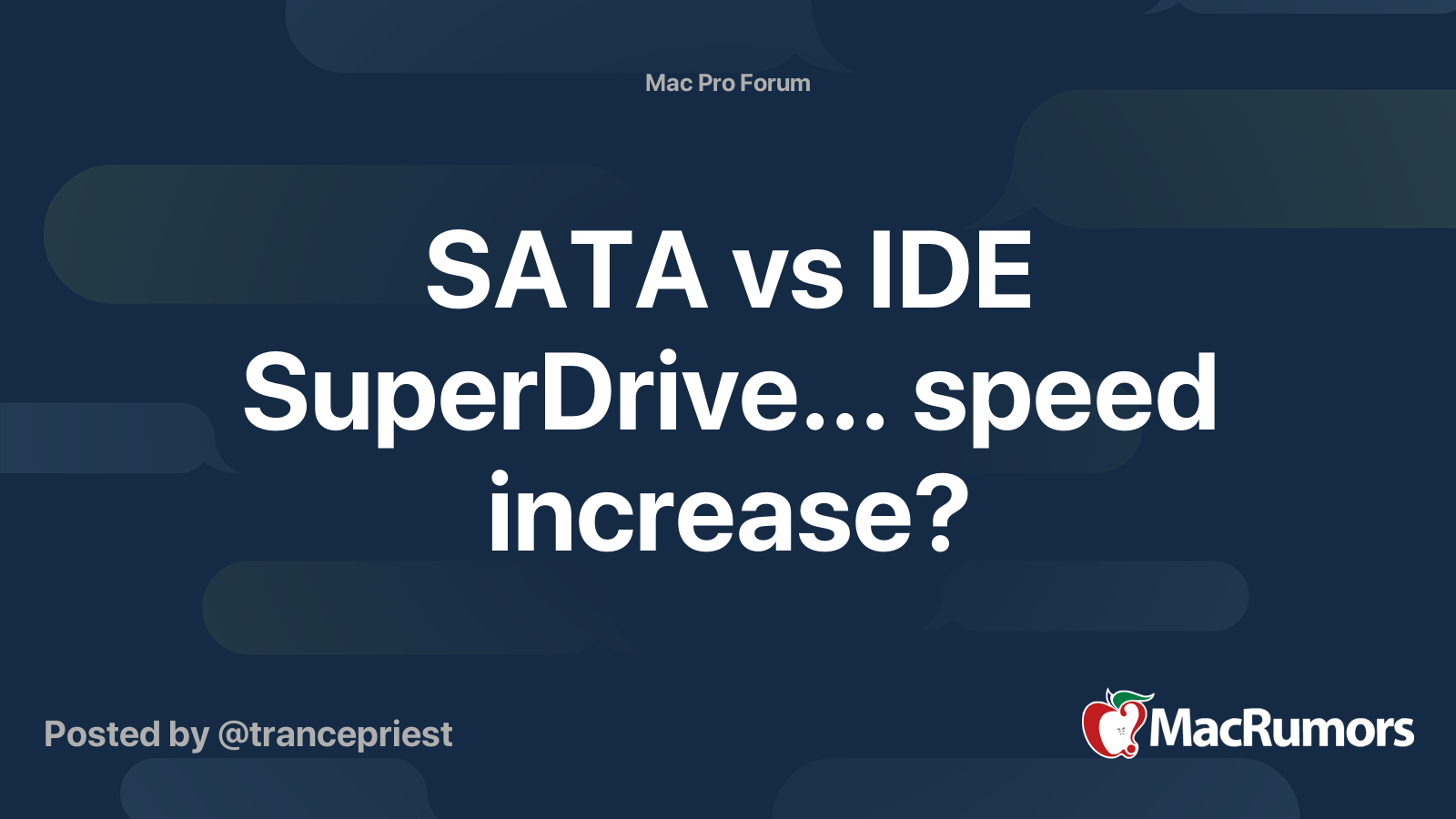SATA vs IDE SuperDrive... speed increase? | MacRumors Forums