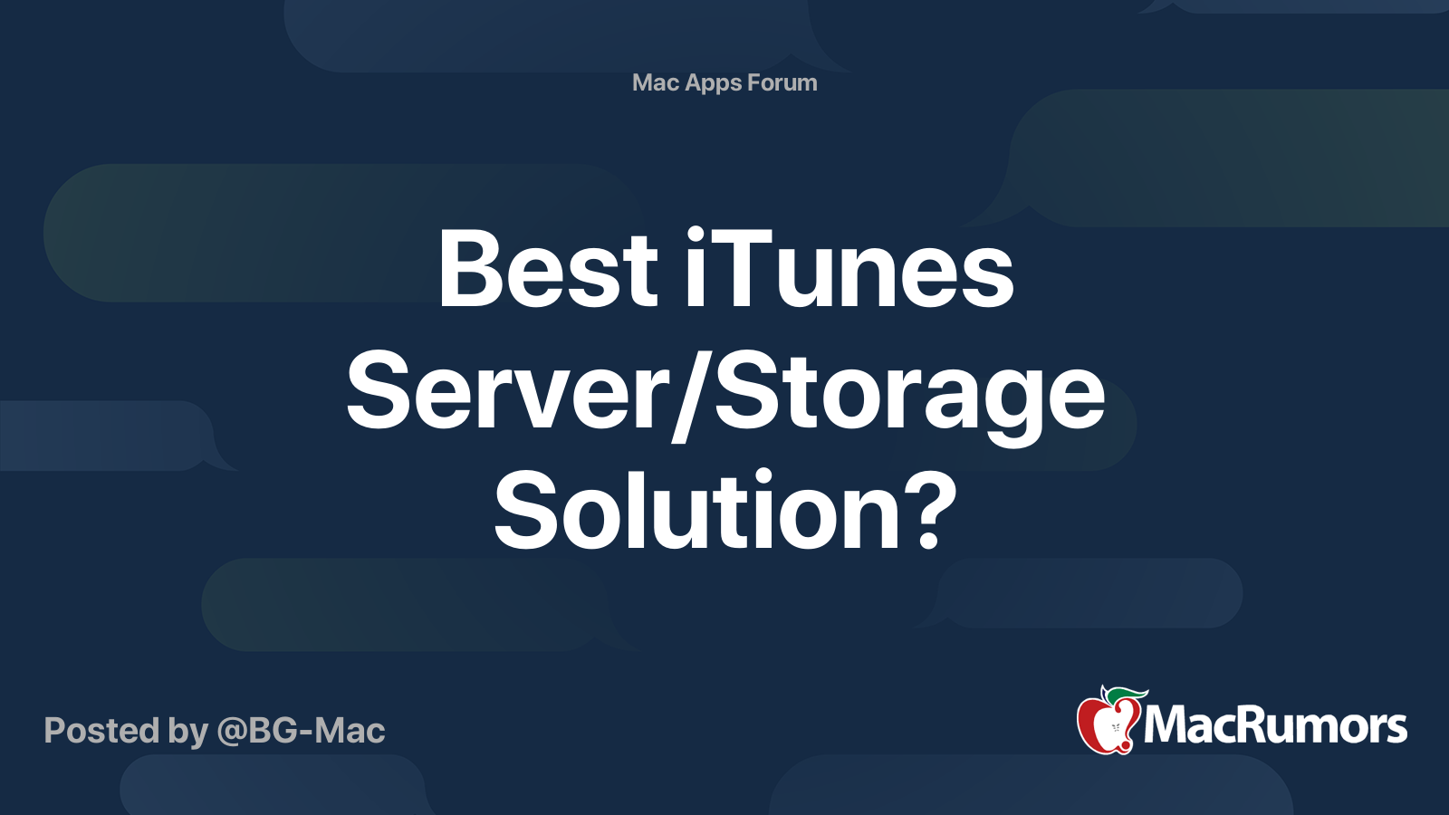Best iTunes Server/Storage Solution? | MacRumors Forums