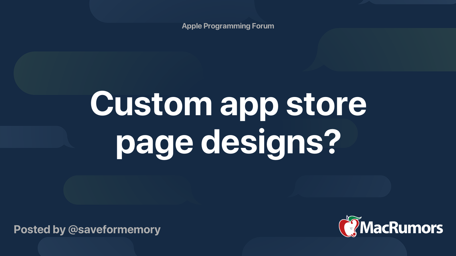 Custom app store page designs? | MacRumors Forums