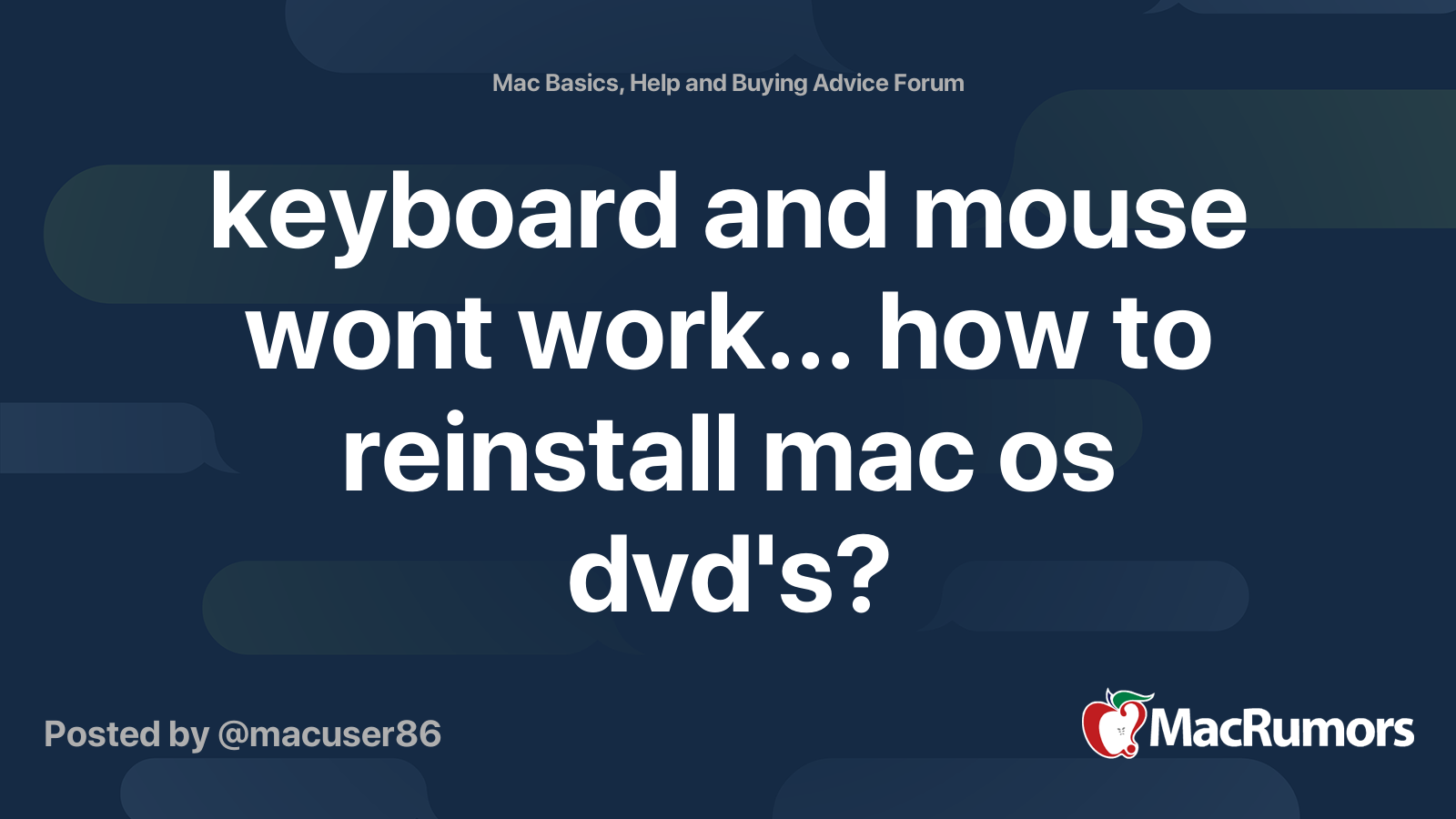 Keyboard And Mouse Wont Work How To Reinstall Mac Os Dvds