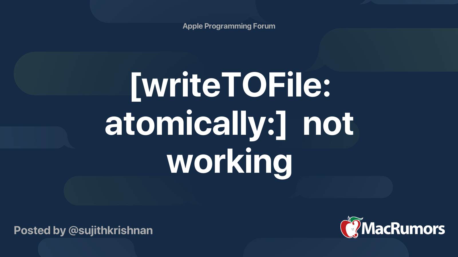 Writetofile Atomically Not Working Macrumors Forums 0609