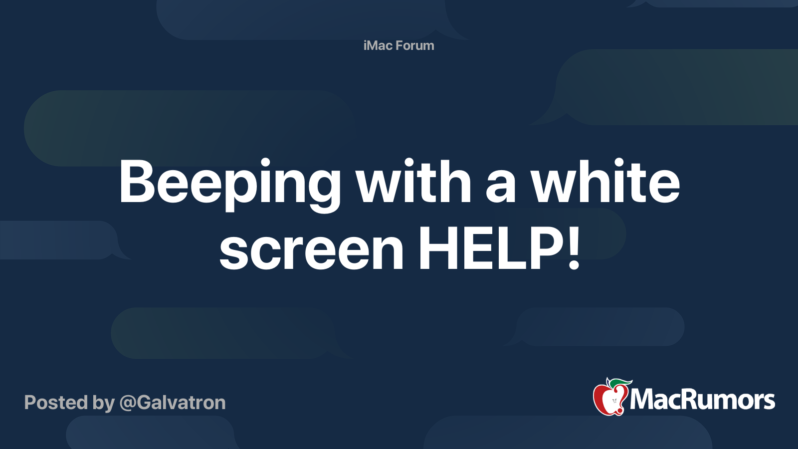 Beeping with a white screen HELP! | MacRumors Forums