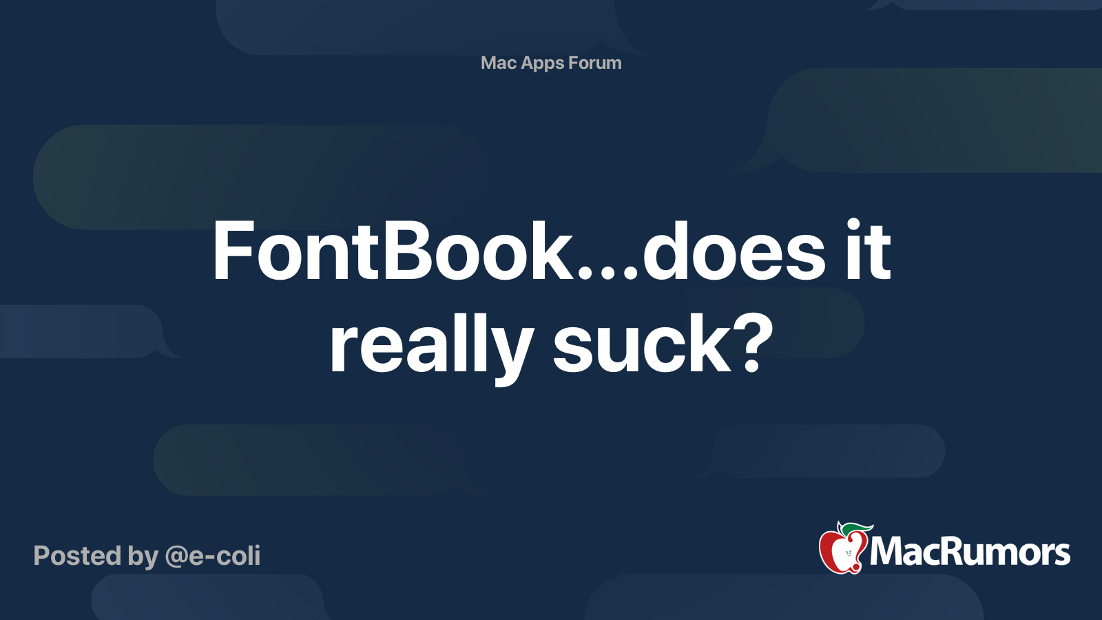 FontBook...does it really suck? | MacRumors Forums