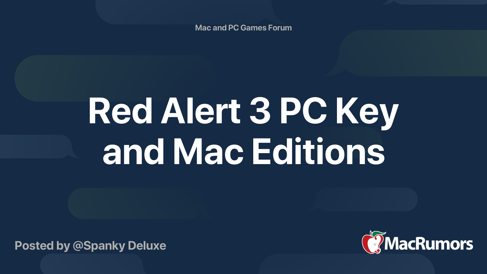 Red Alert 3 PC Key and Mac Editions | MacRumors Forums