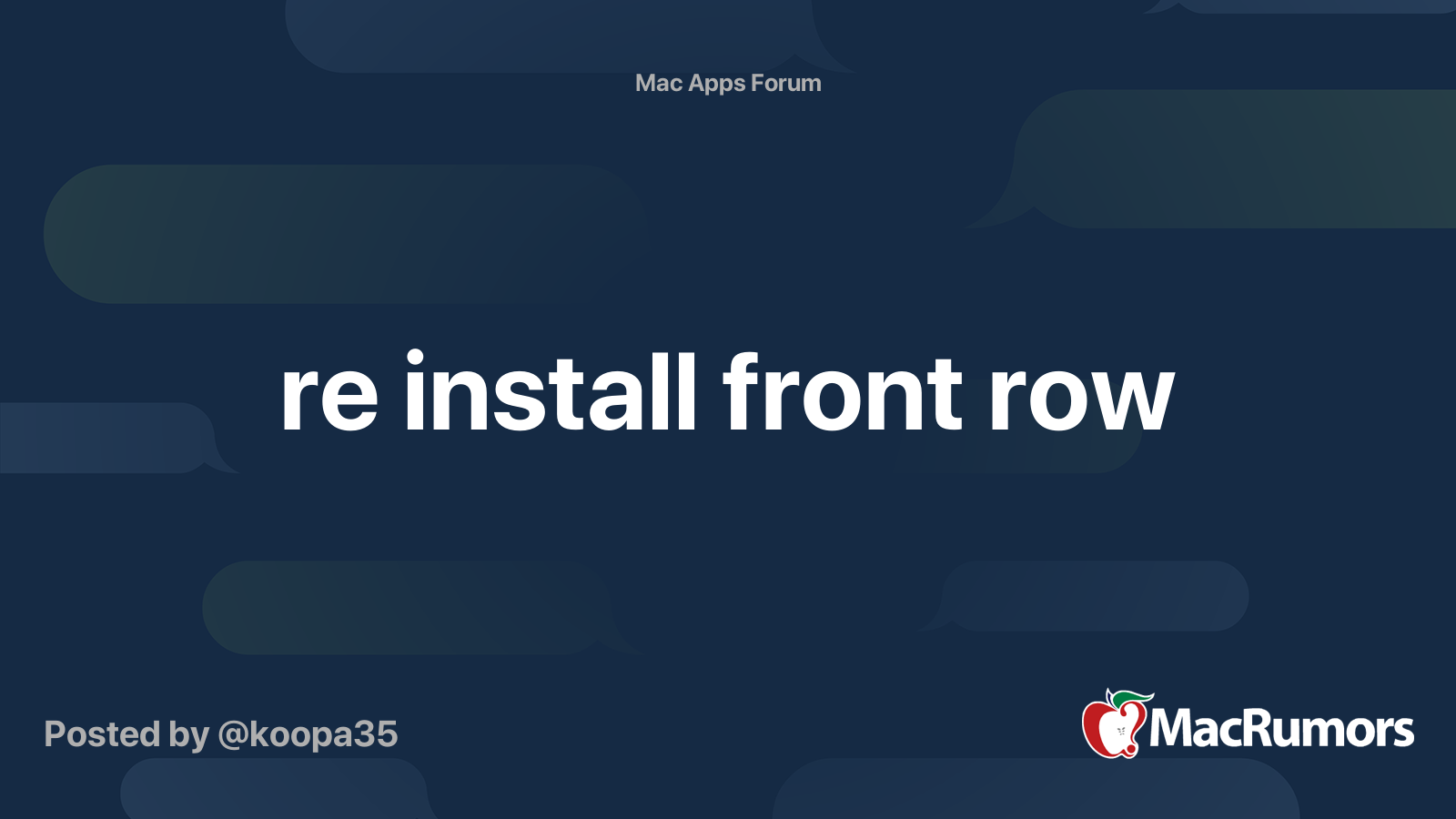 Installing Front Row Mac App - assetrenew