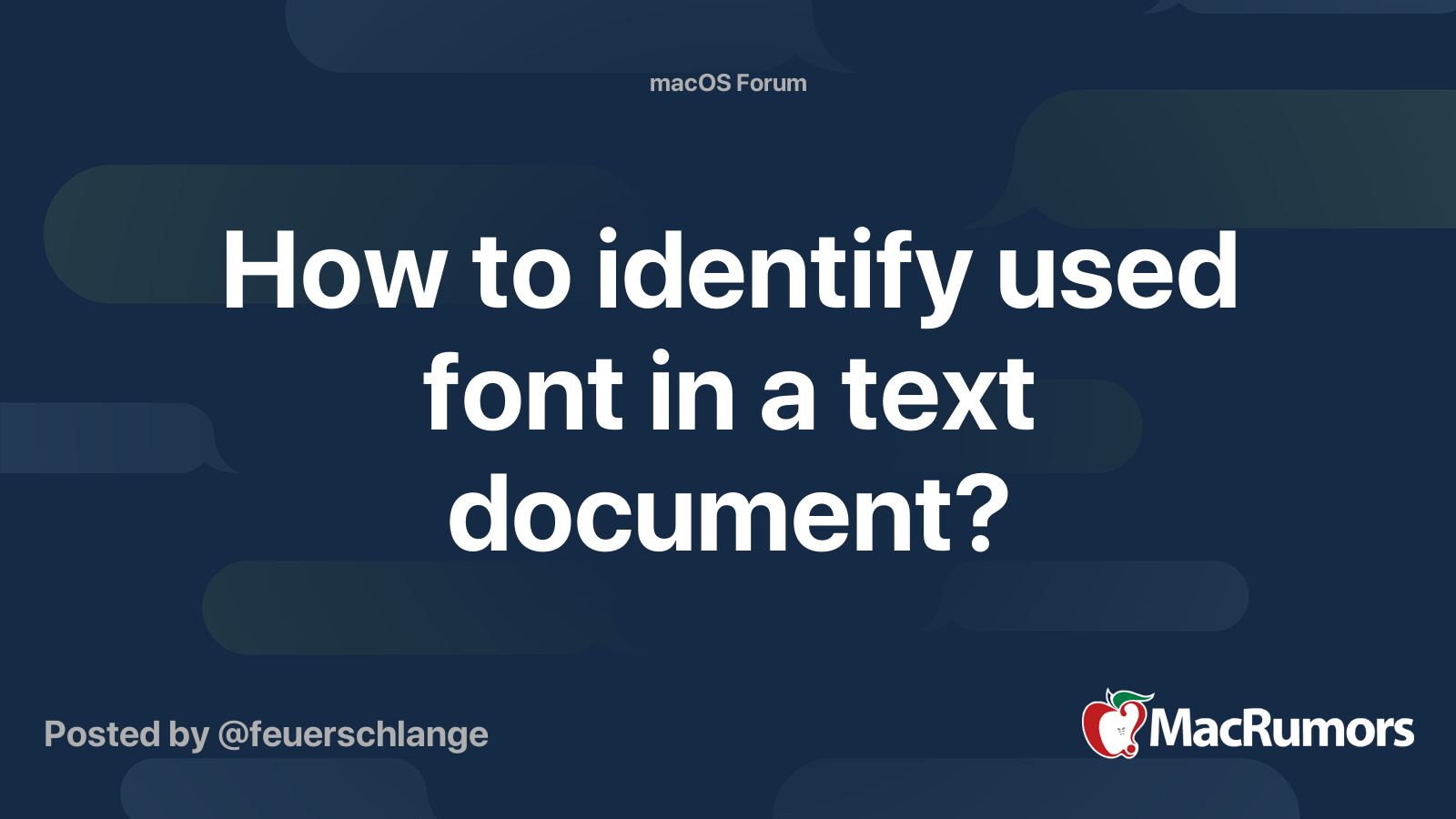 How to identify used font in a text document? | MacRumors Forums